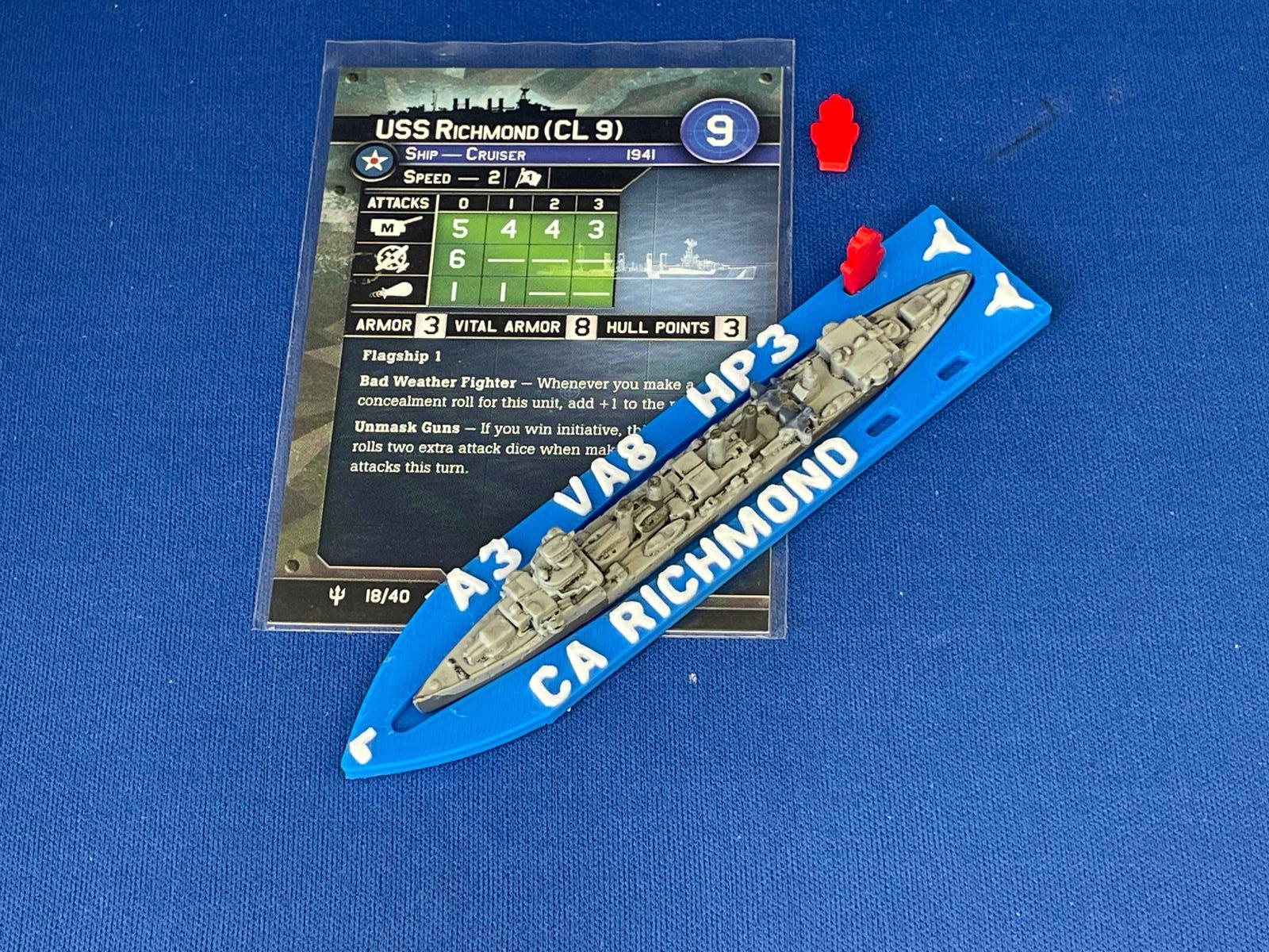 War at Sea USS Richmond Ship Base - Game Aid by The Fun Kingdom ...